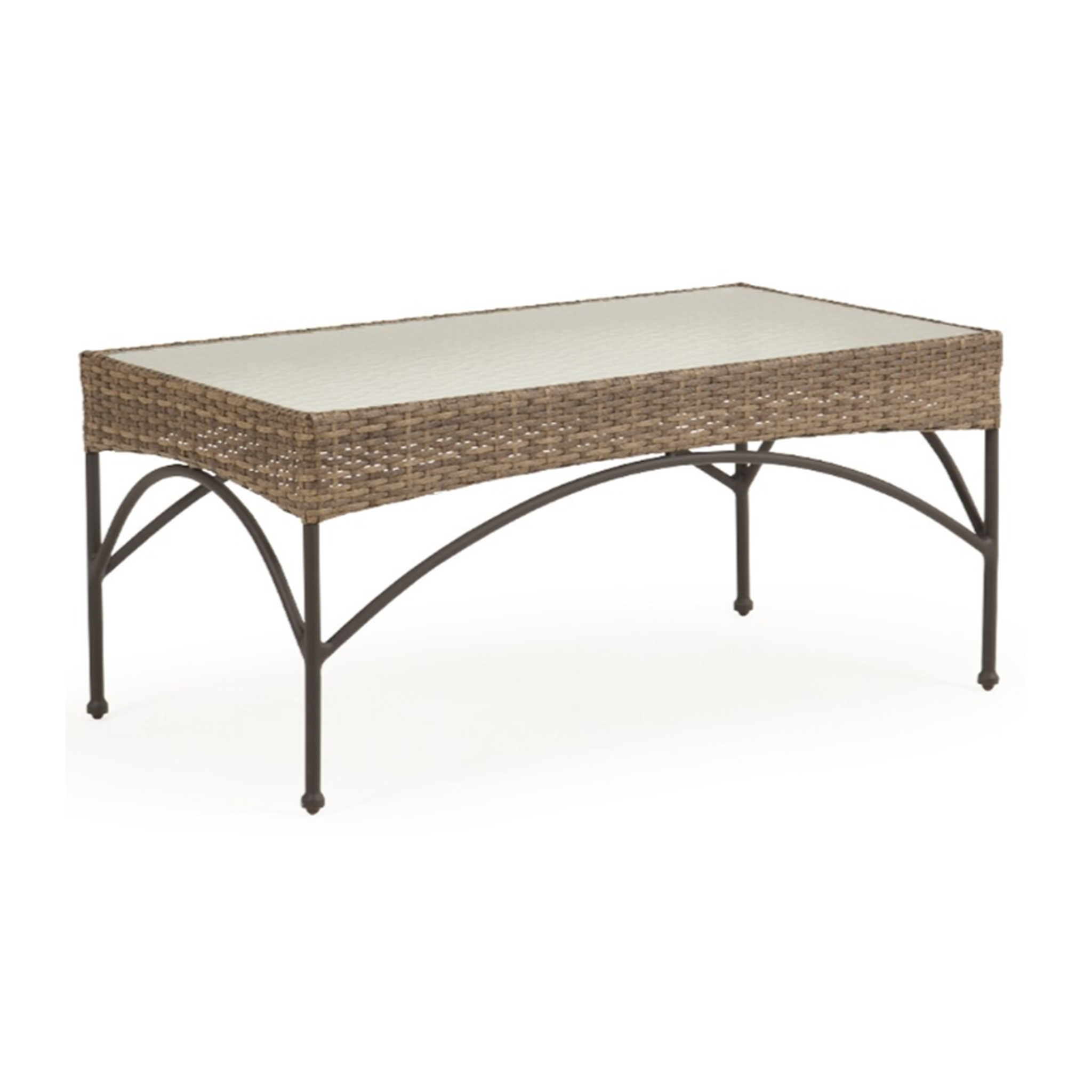 Largo Rectangle Cocktail Table with Glass Top - Sunbrite Outdoor Furniture