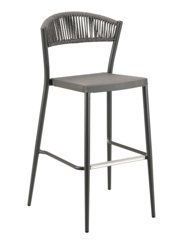 Rope Back Armless Bar Stool - Sunbrite Outdoor Furniture